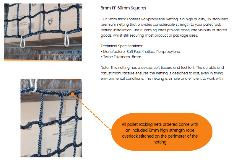 Pallet Rack by-the-metre Netting – Haverford
