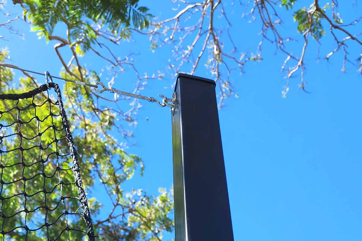 Ball Stop Barrier Nets with 2 Support Posts - 100mm sq (Multiple Sizes ...