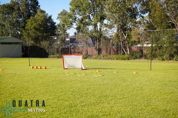 Ball Stop Barrier Nets with 2 Support Posts - 100mm sq (Multiple Sizes ...