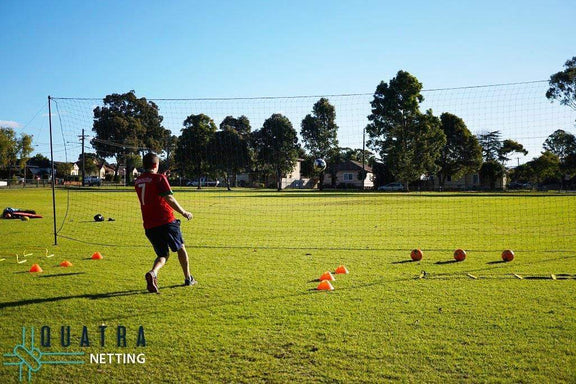 Ball Stop Barrier Nets with 2 Support Posts - 100mm sq (Multiple Sizes ...