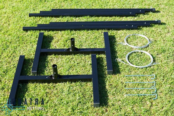 Ball Stop Barrier Nets with 2 Support Posts - 100mm sq (Multiple Sizes ...
