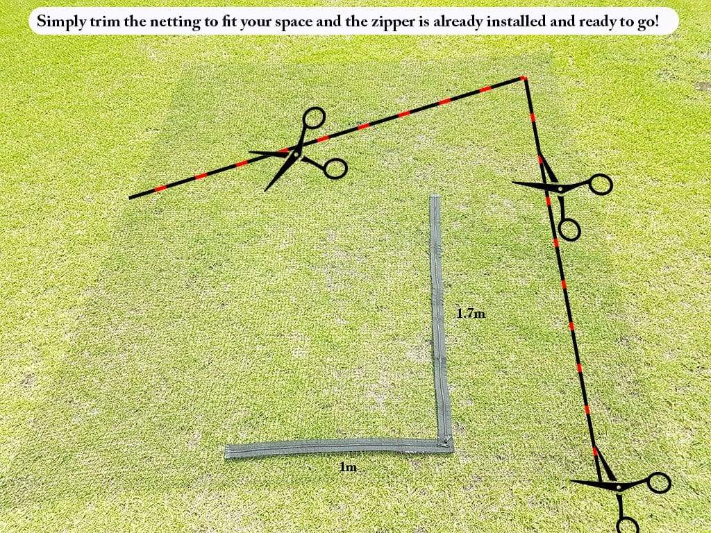 Stainless Steel Complete Wall Net with F-Zipper (3.5m x 3.5m Netting ...